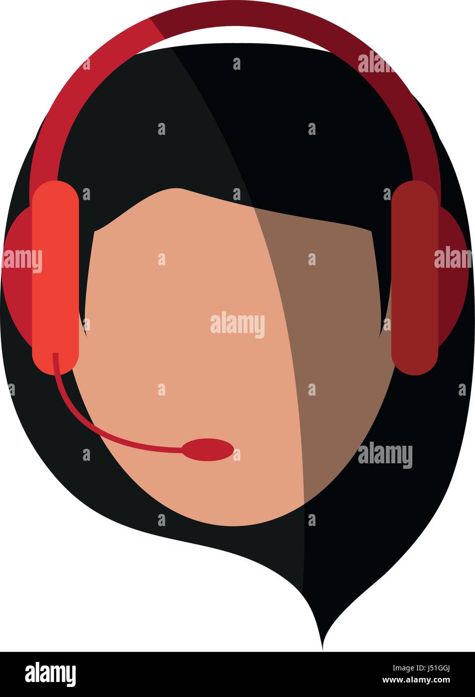 person with headset customer service or call center worker icon Stock ...