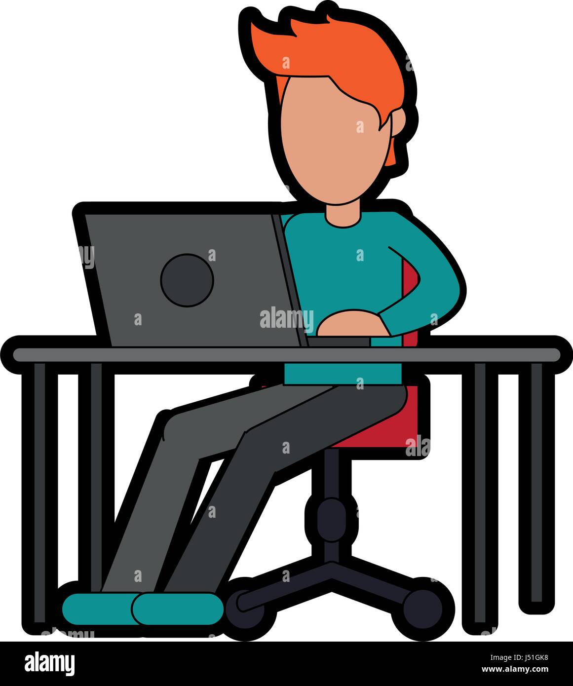 Desk laptop electronics Stock Vector Images - Alamy