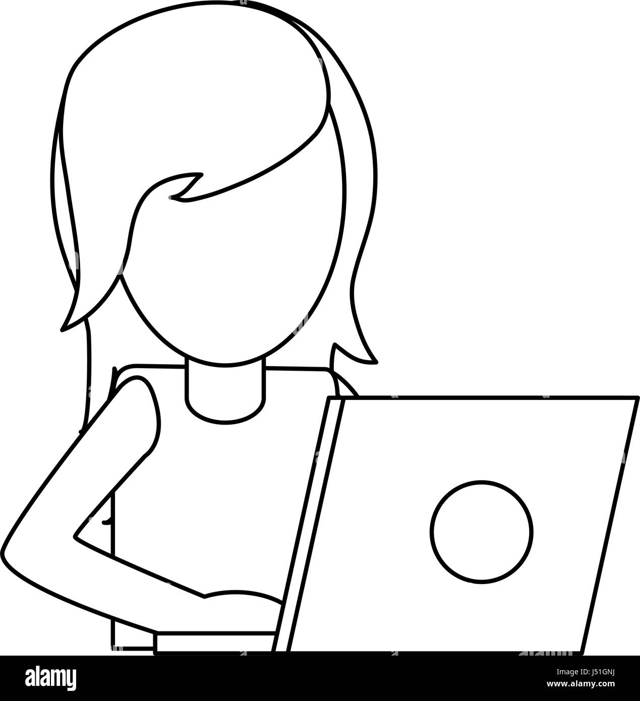 person using laptop computer icon image Stock Vector Image & Art - Alamy