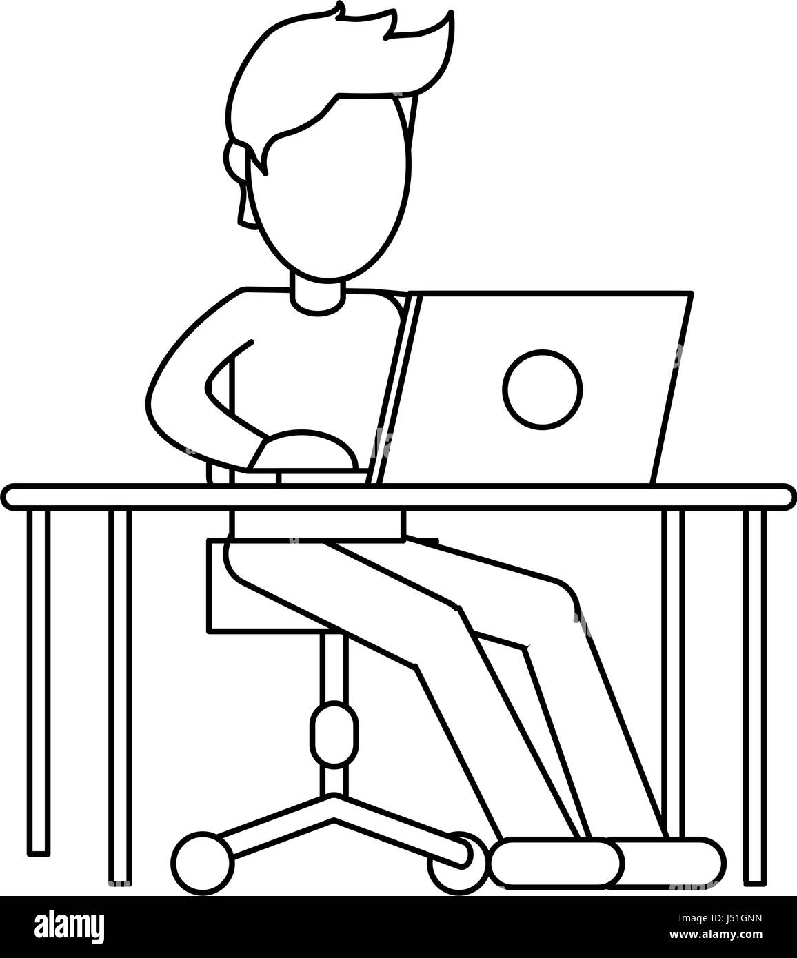 Man using computer desktop Black and White Stock Photos & Images - Alamy