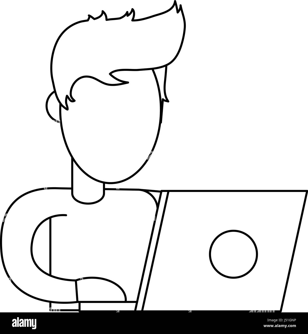 person using laptop computer icon image Stock Vector Image & Art - Alamy