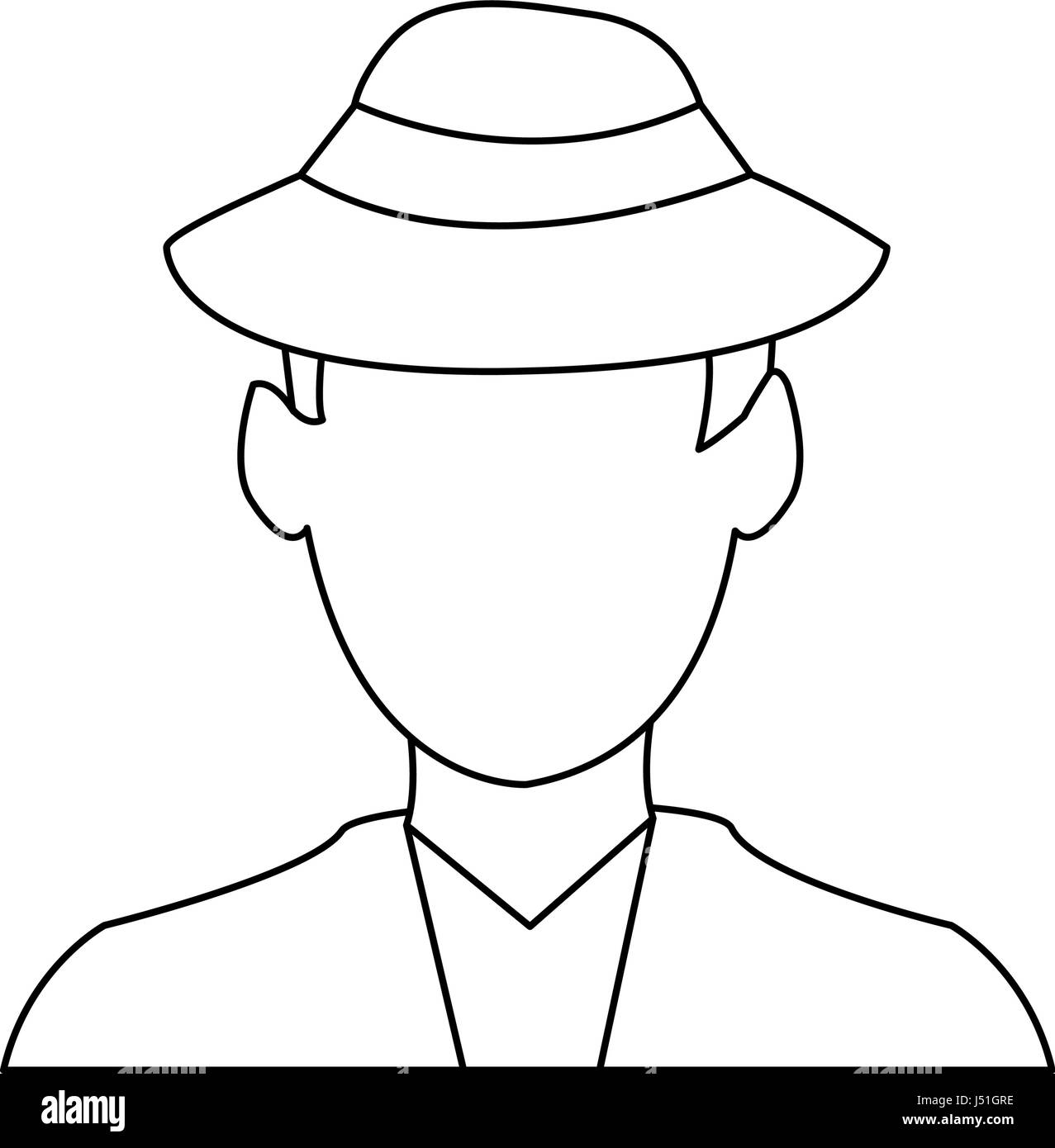 Man avatar hat person Black and White Stock Photos & Images - Alamy