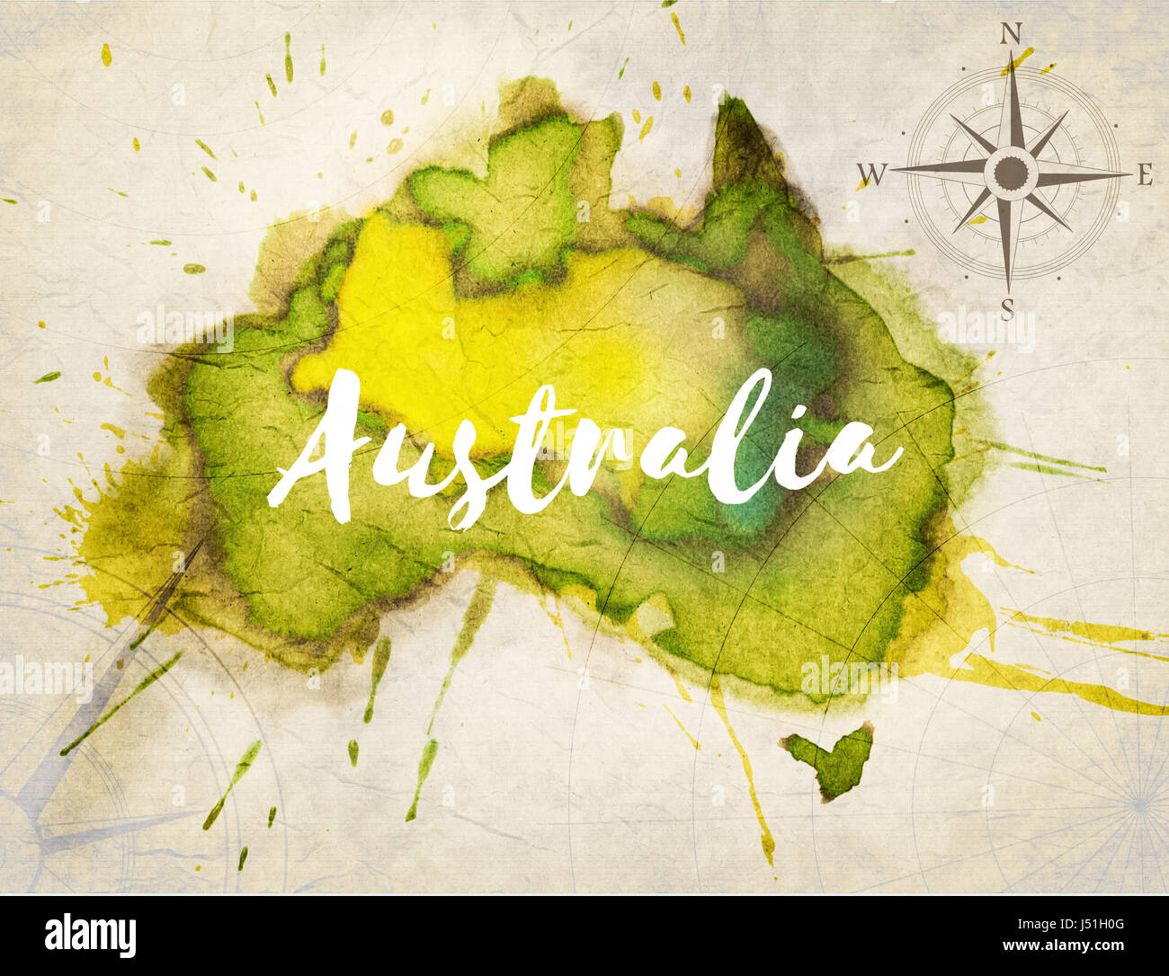 Australia island map hi-res stock photography and images - Alamy