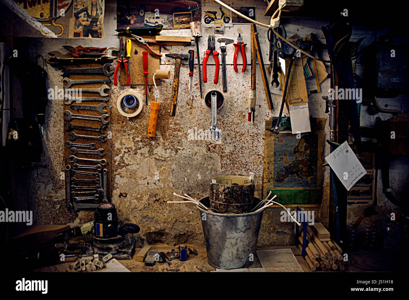 All the right tools of an artificer lined up Stock Photo - Alamy
