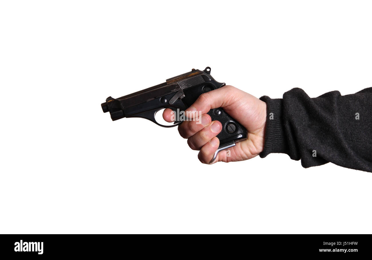 Gun in the hand Stock Photo - Alamy