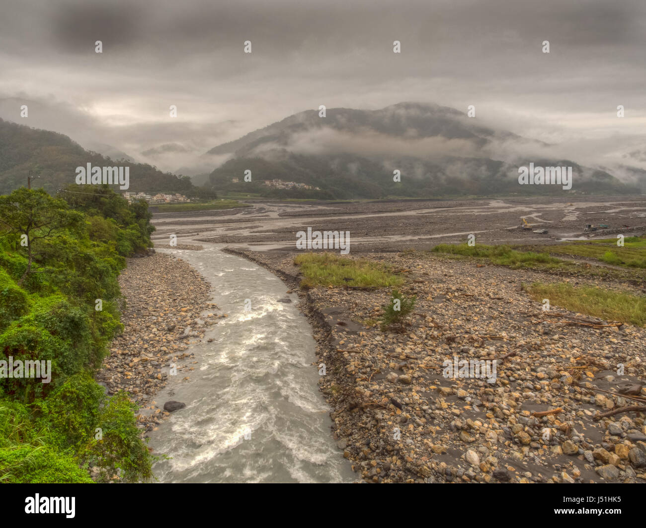 Taiping Mountain, Taiwan - October 15, 2016: View of Lanyang River and ...