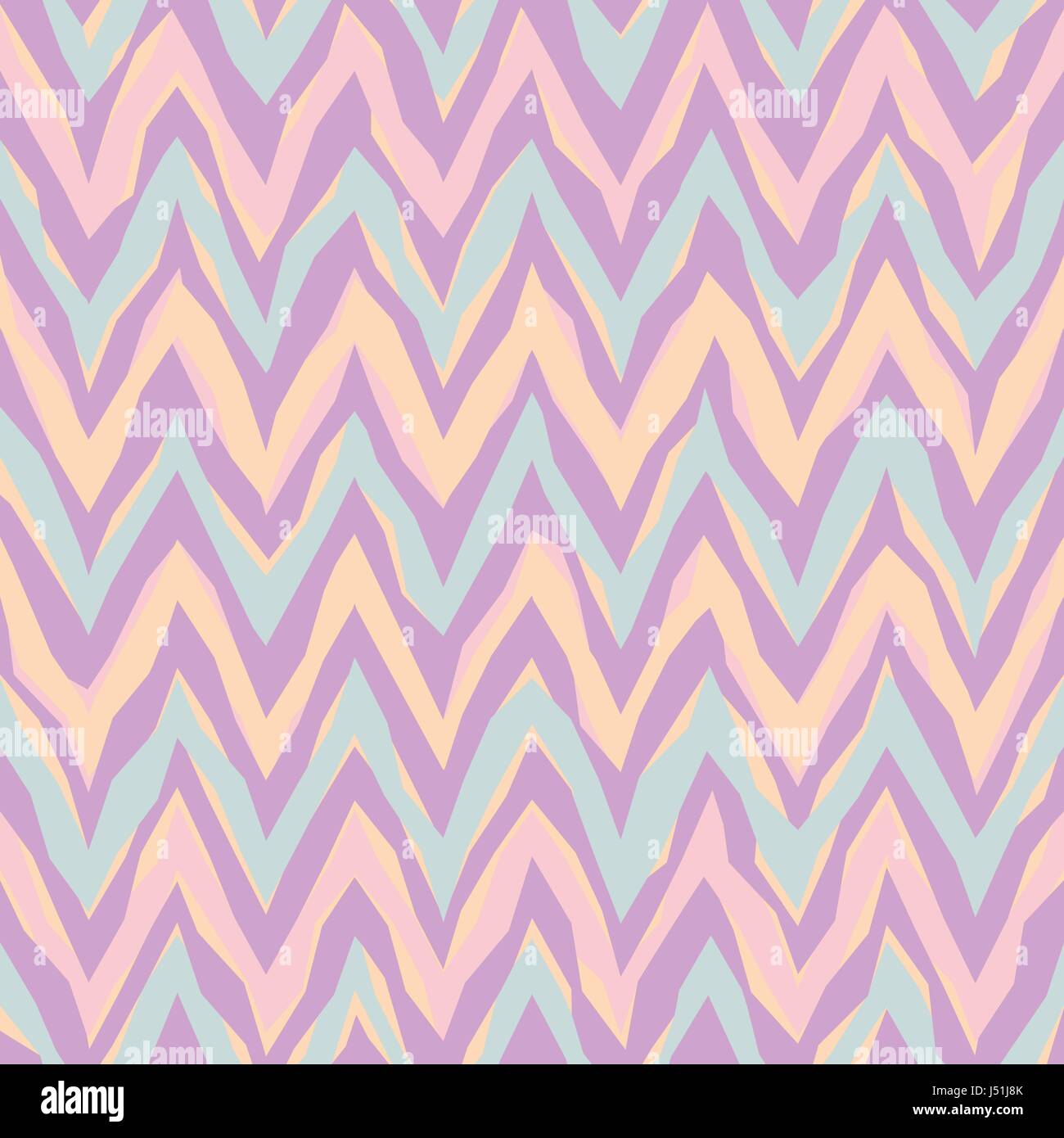 Free-form abstract zigzag pattern in pastel colors repeats seamlessly ...
