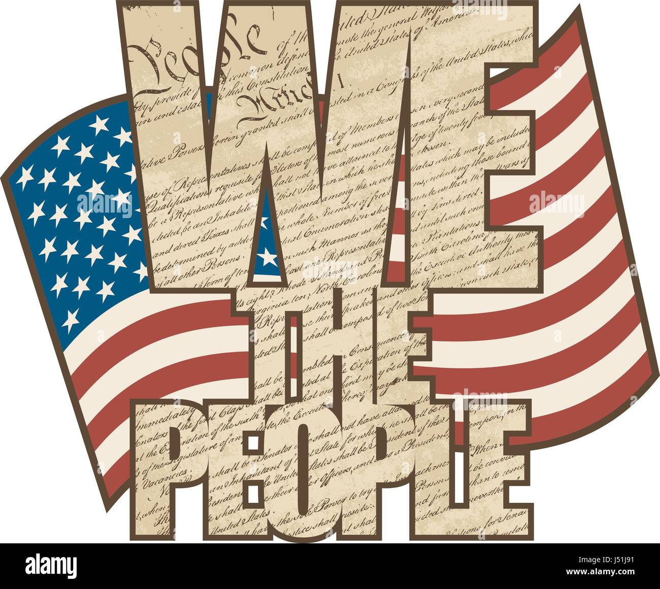 WE THE PEOPLE text design filled with the Constitution of the United ...