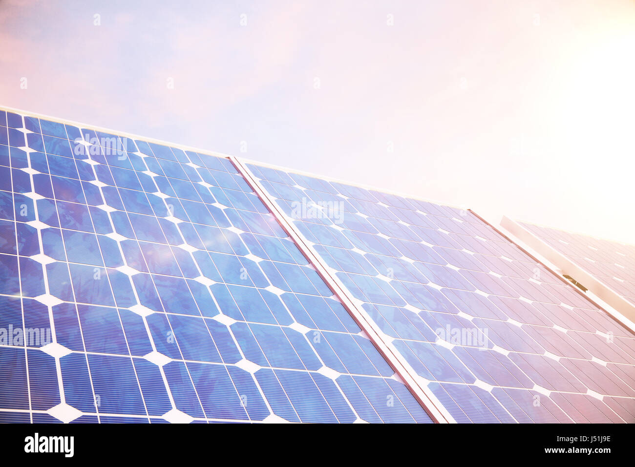 3D illustration solar power generation technology. Alternative energy ...