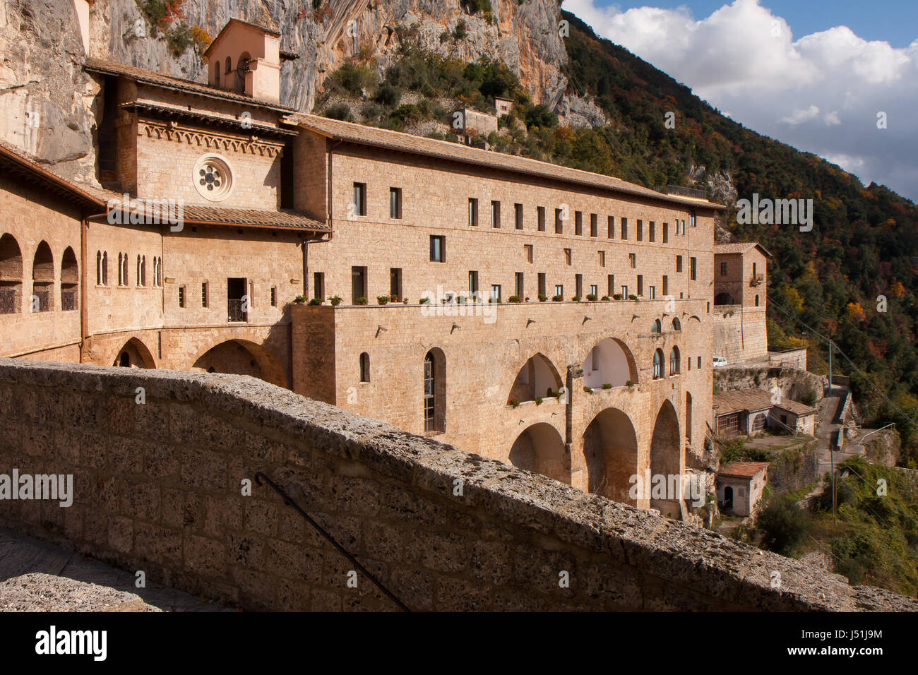 Subiaco, Italy, - November 09, 2014: Saint Benedict Abbey in Subiaco ...