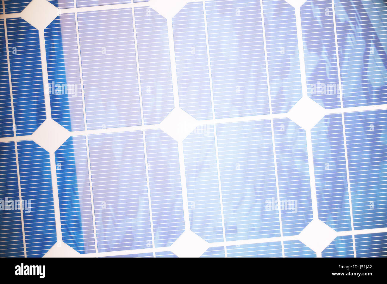 3D illustration reflection of the clouds on the photovoltaic cells ...