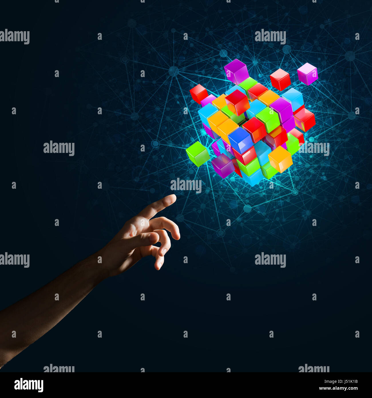 Idea of new technologies and integration presented by cube figure Stock ...