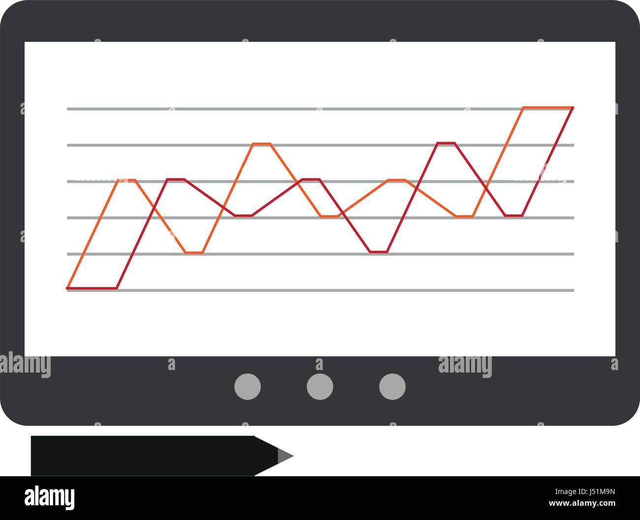 tablet with graph on screen icon image Stock Vector Image & Art - Alamy