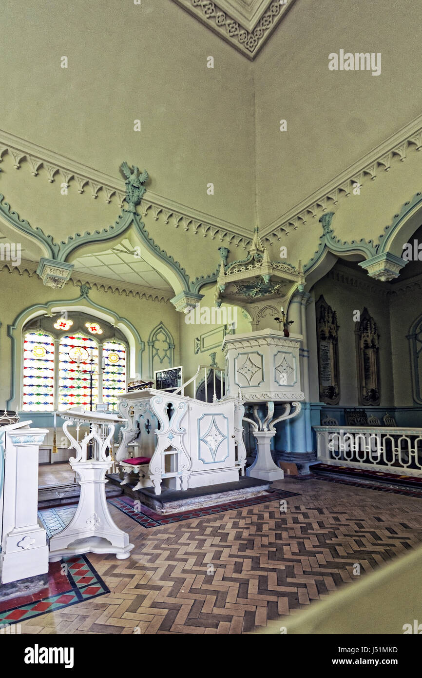 Shobdon Church in Herefordshire, is a dascinating church with bright ...
