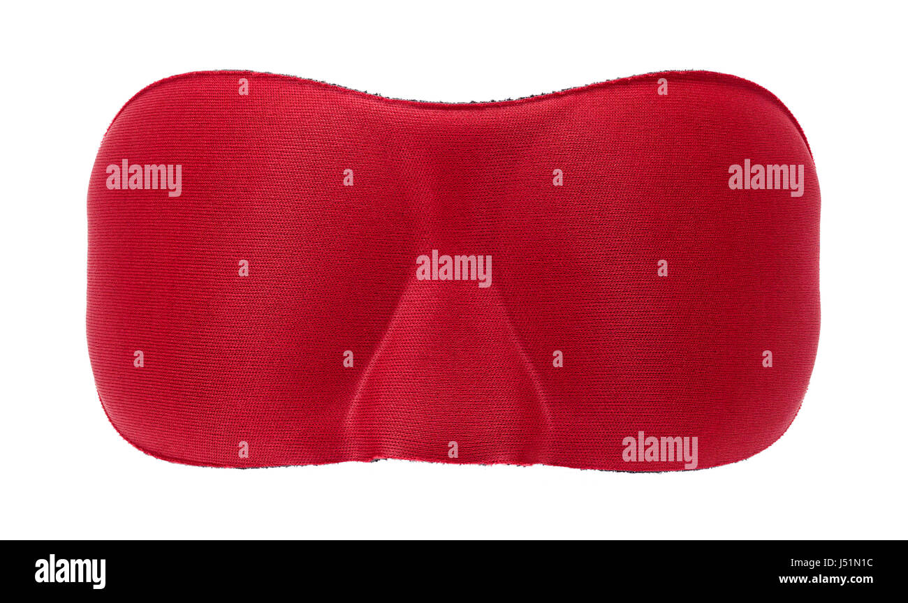 Red Sleep Mask Front View Cut Out on White Background Stock Photo - Alamy