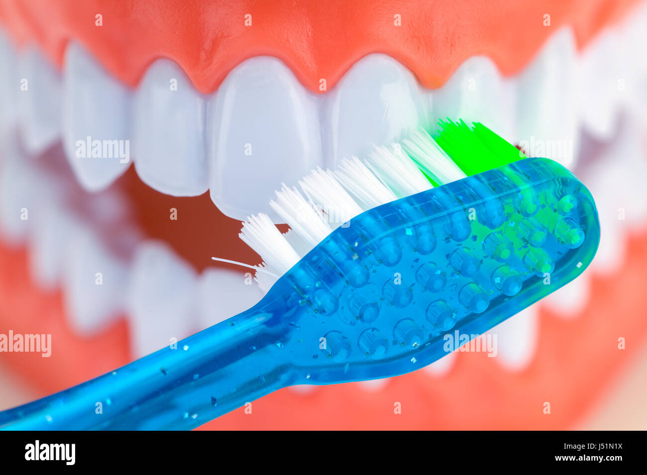 Dental Teeth Being Brushed Isolated on White Stock Photo - Alamy