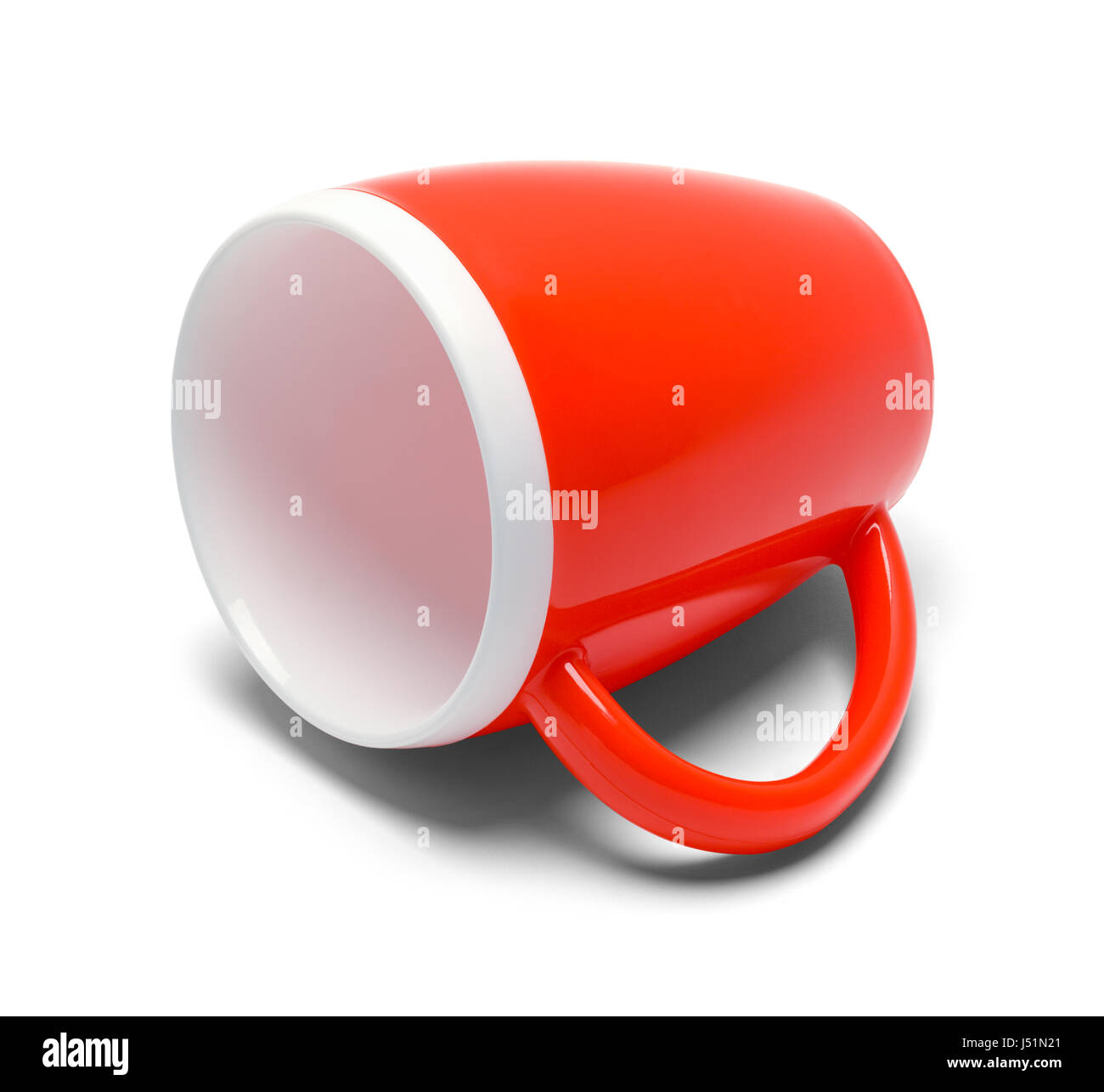 Knocked Over Red Coffee Cup Isolated on White Background Stock Photo ...