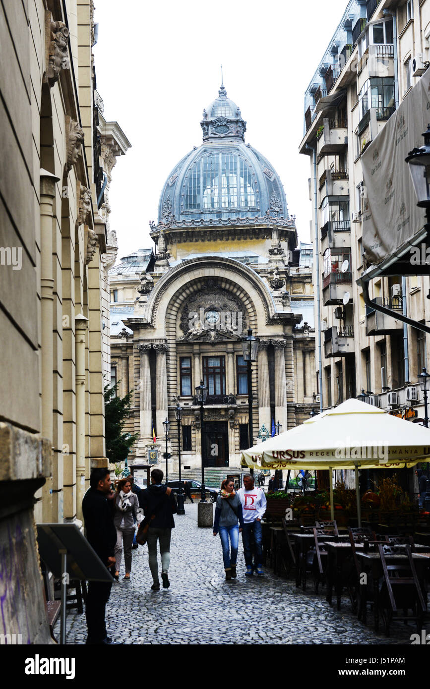 The CEC Palace building ( a bank today ) in central Bucharest Stock ...