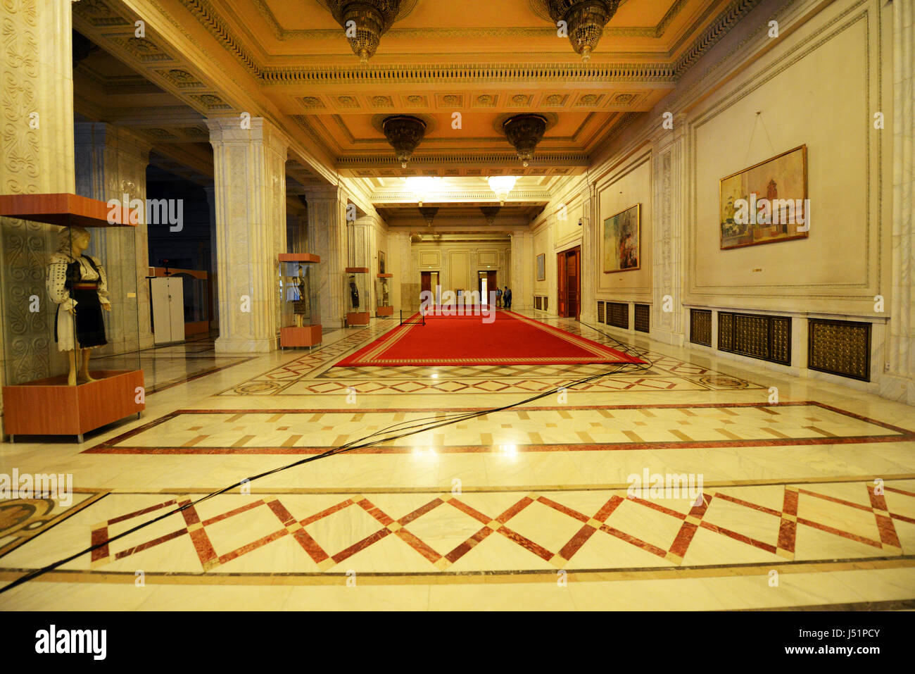 Inside The Palace of the Parliament in Bucharest, Romania Stock Photo ...