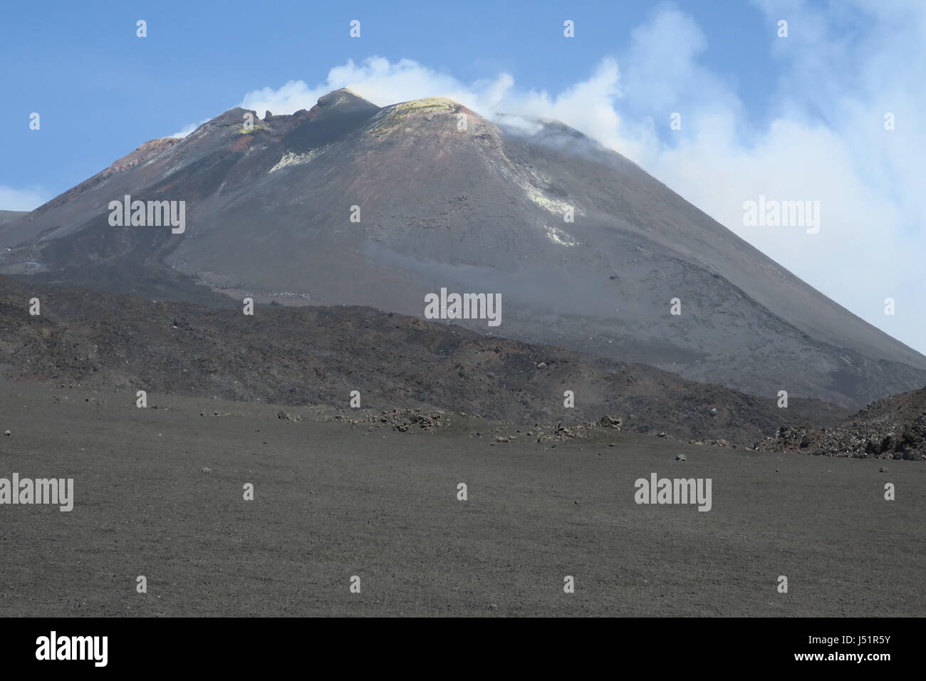 Etna in Sicily island is the tallest active volcano in Europe. Fertile ...