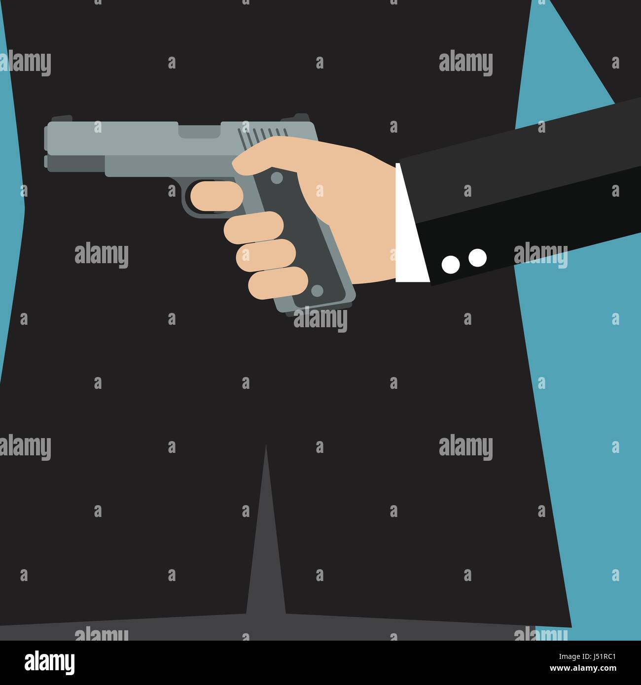 Man suit gun back Stock Vector Images - Alamy