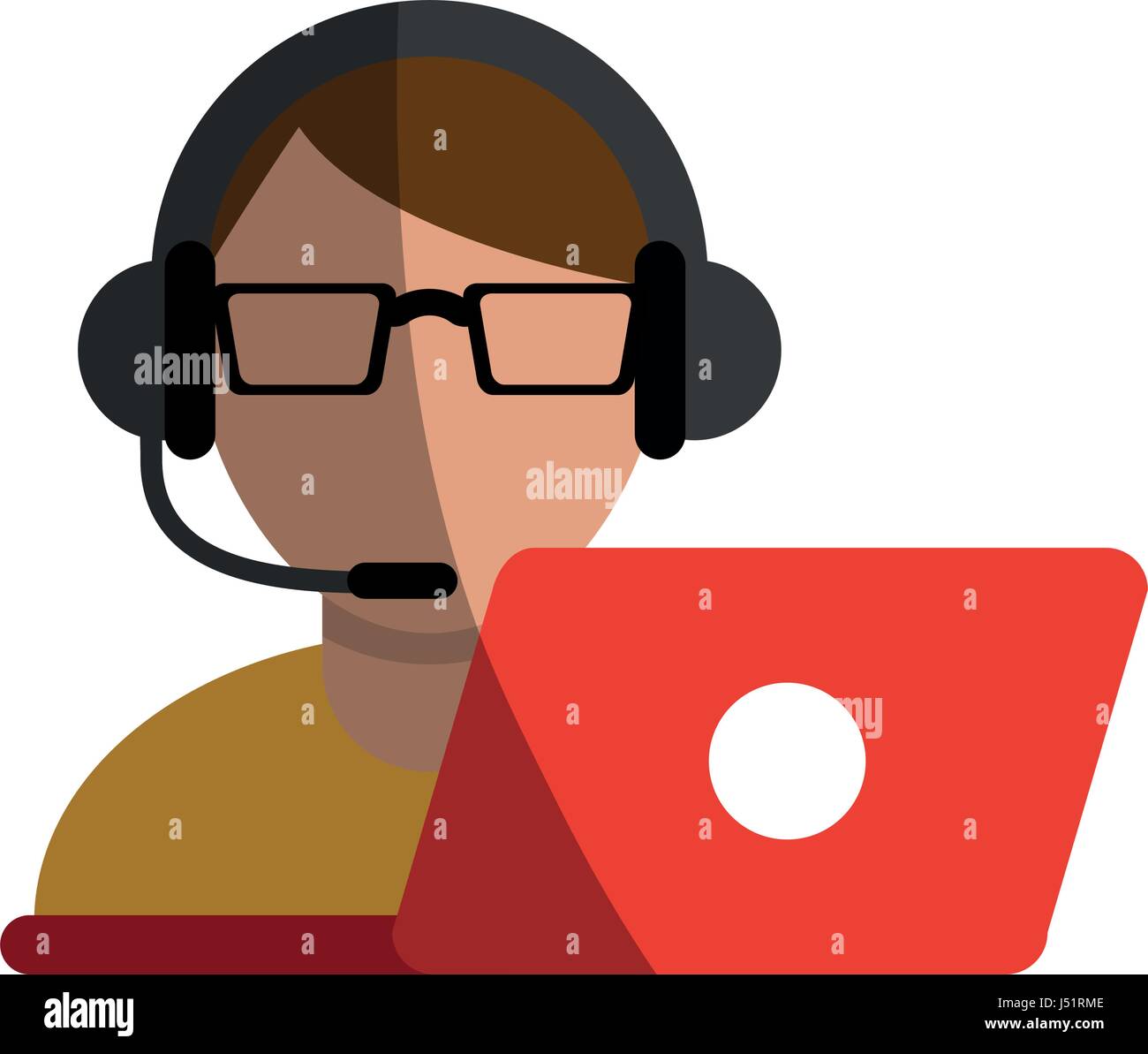 person with headset ecommerce or customer service icon image Stock ...