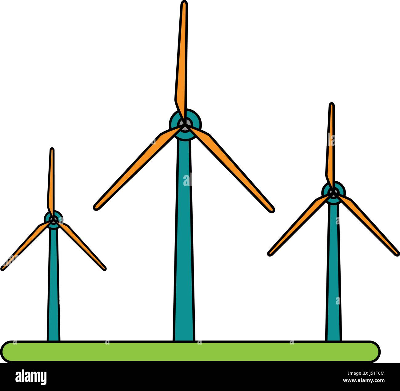 color image wind turbine eolic energy Stock Vector Image & Art - Alamy