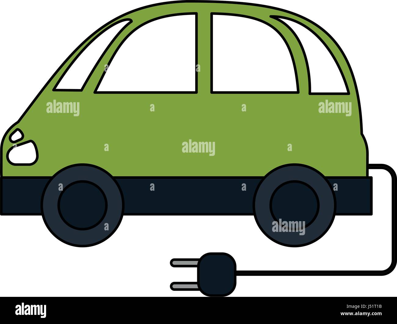 color image electric car icon with connector Stock Vector Image & Art ...