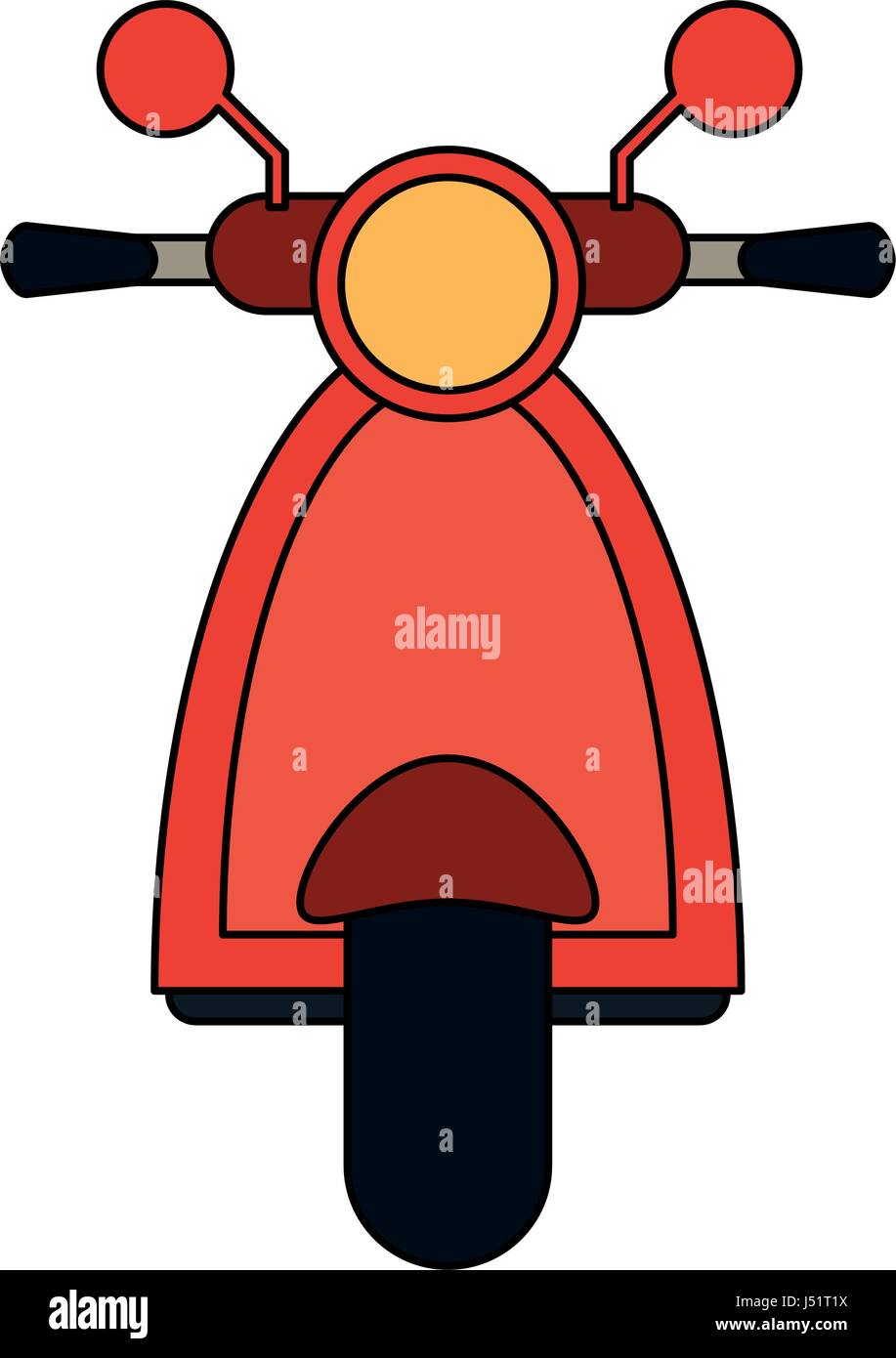 color image front view red scooter motorcycle Stock Vector Image & Art ...