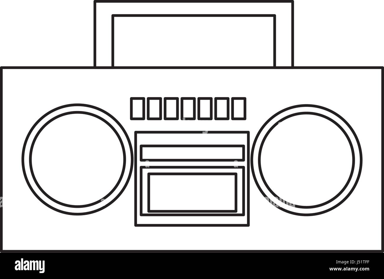 stereo radio music play retro outline Stock Vector Image & Art - Alamy