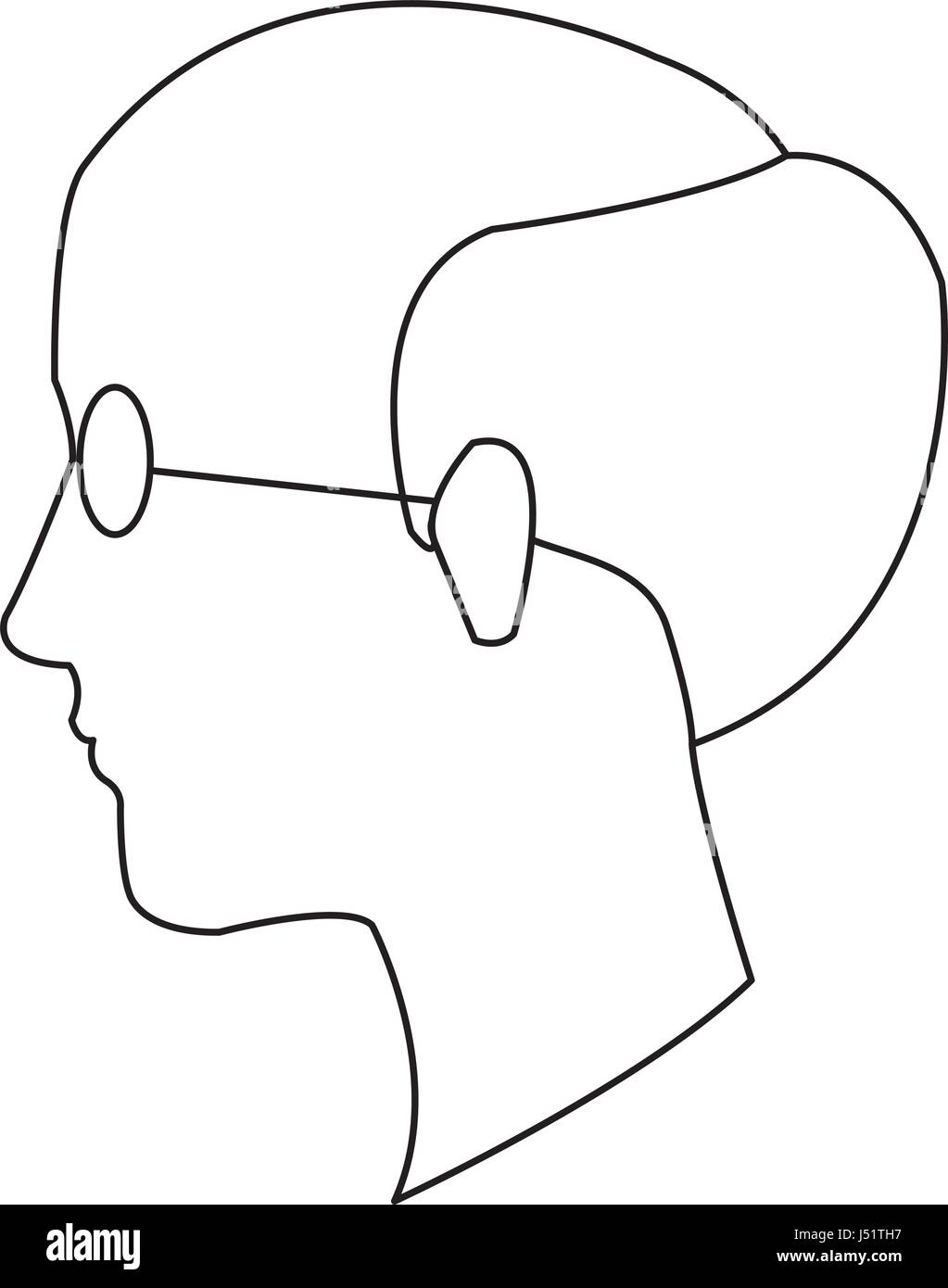 White bald man profile Stock Vector Images - Alamy