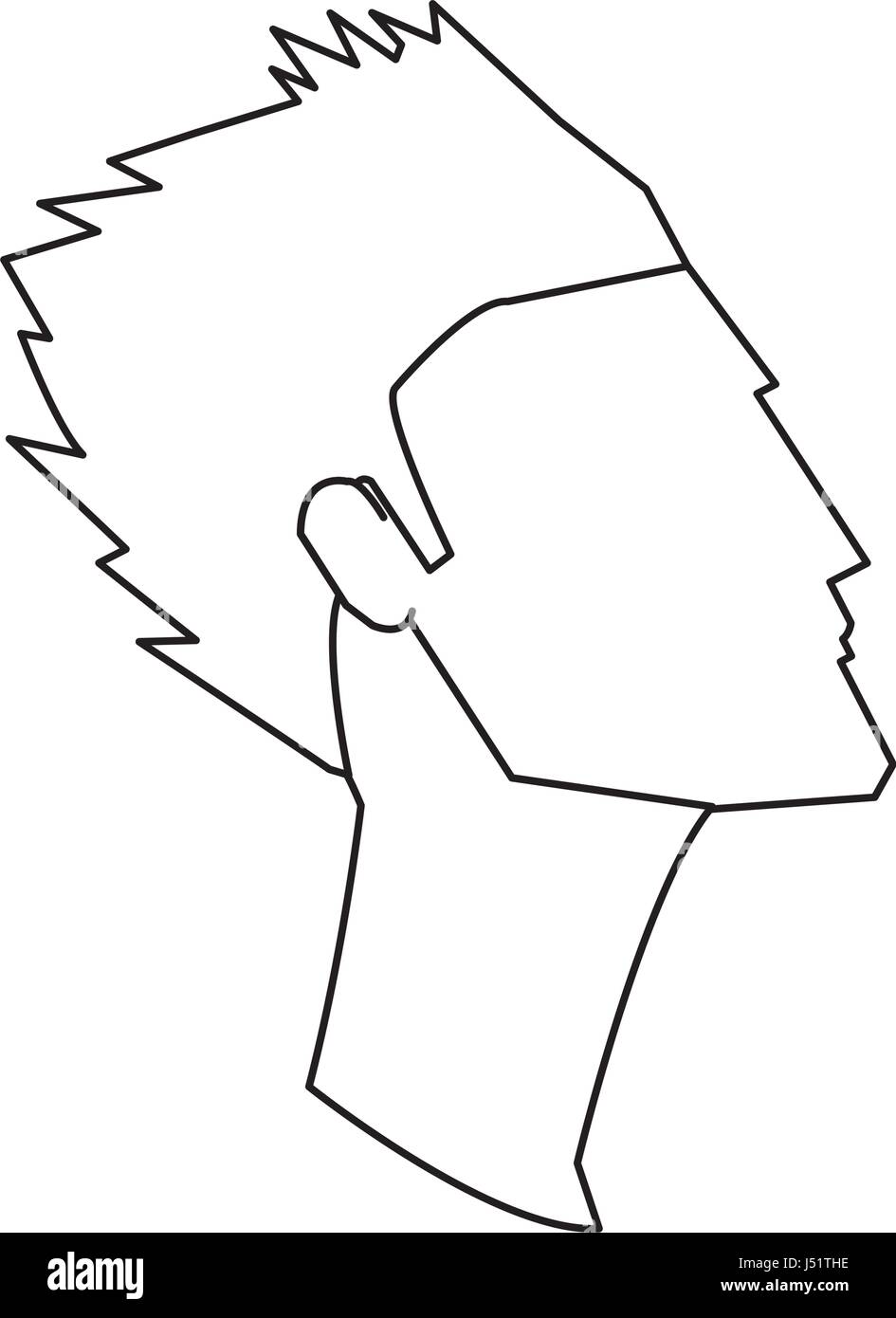 profile head guy young character outline Stock Vector Image & Art - Alamy