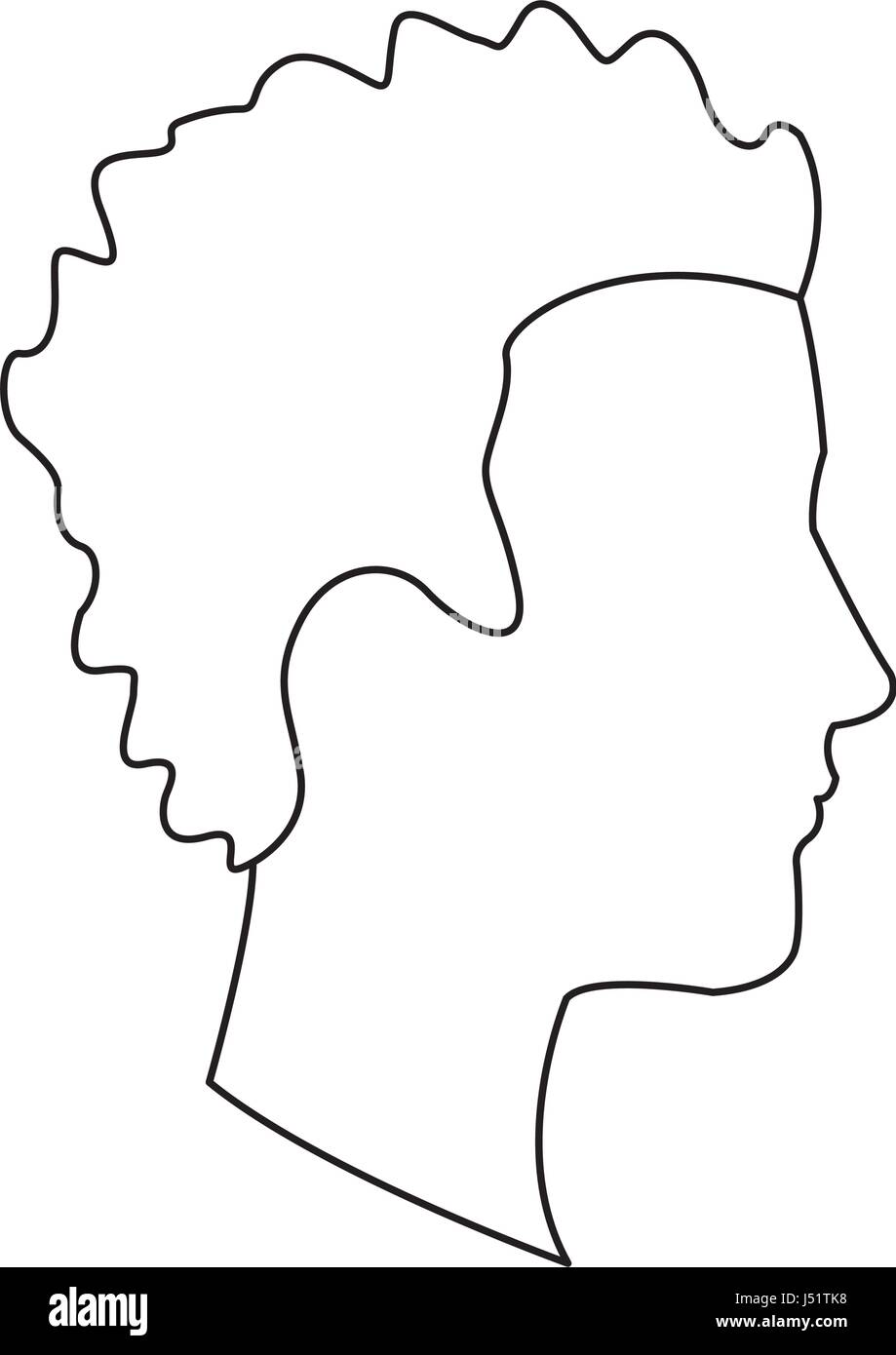 Face Profile Outline Black and White Stock Photos & Images - Alamy
