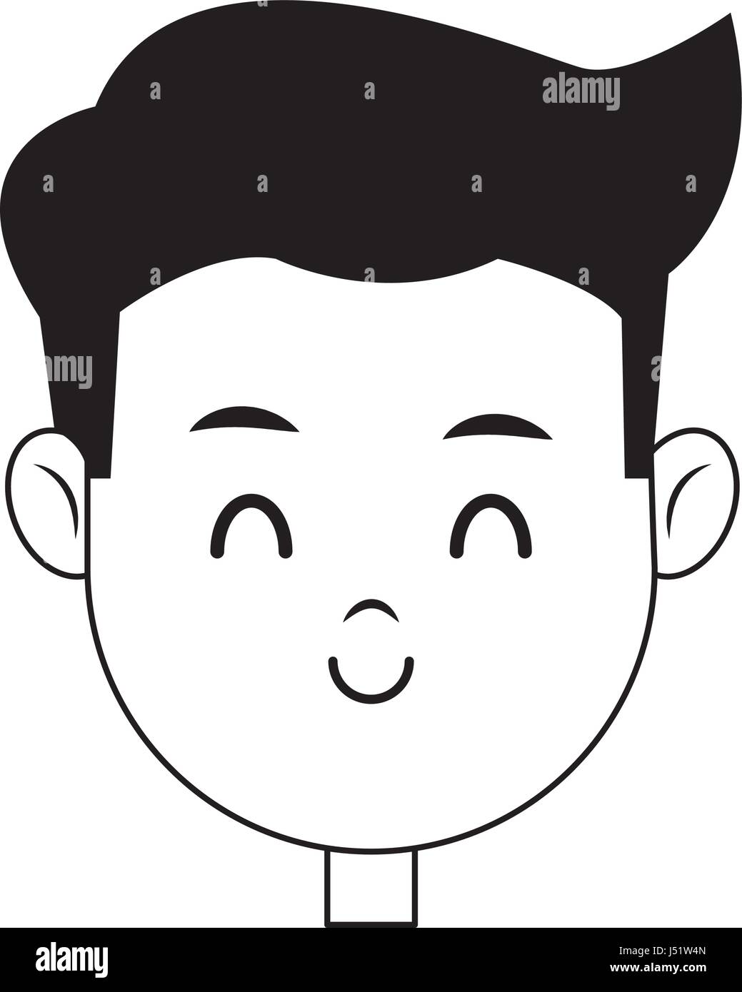 head face boy smiling character line Stock Vector Image & Art - Alamy