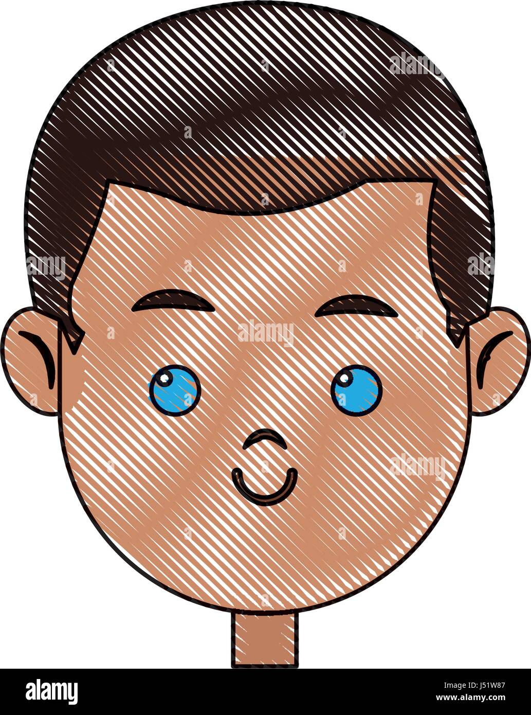 drawing head face smiling child character Stock Vector Image & Art - Alamy
