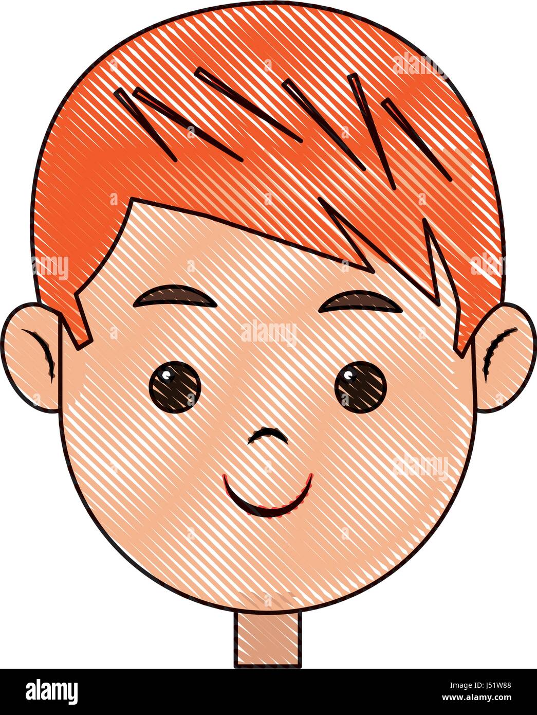 drawing head face smiling child character Stock Vector Image & Art - Alamy
