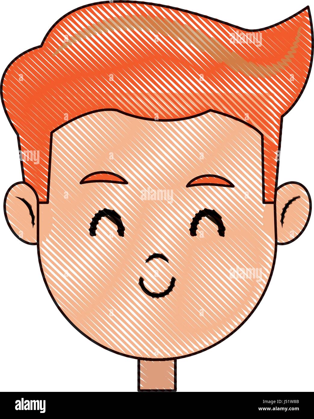 drawing head face smiling child character Stock Vector Image & Art - Alamy