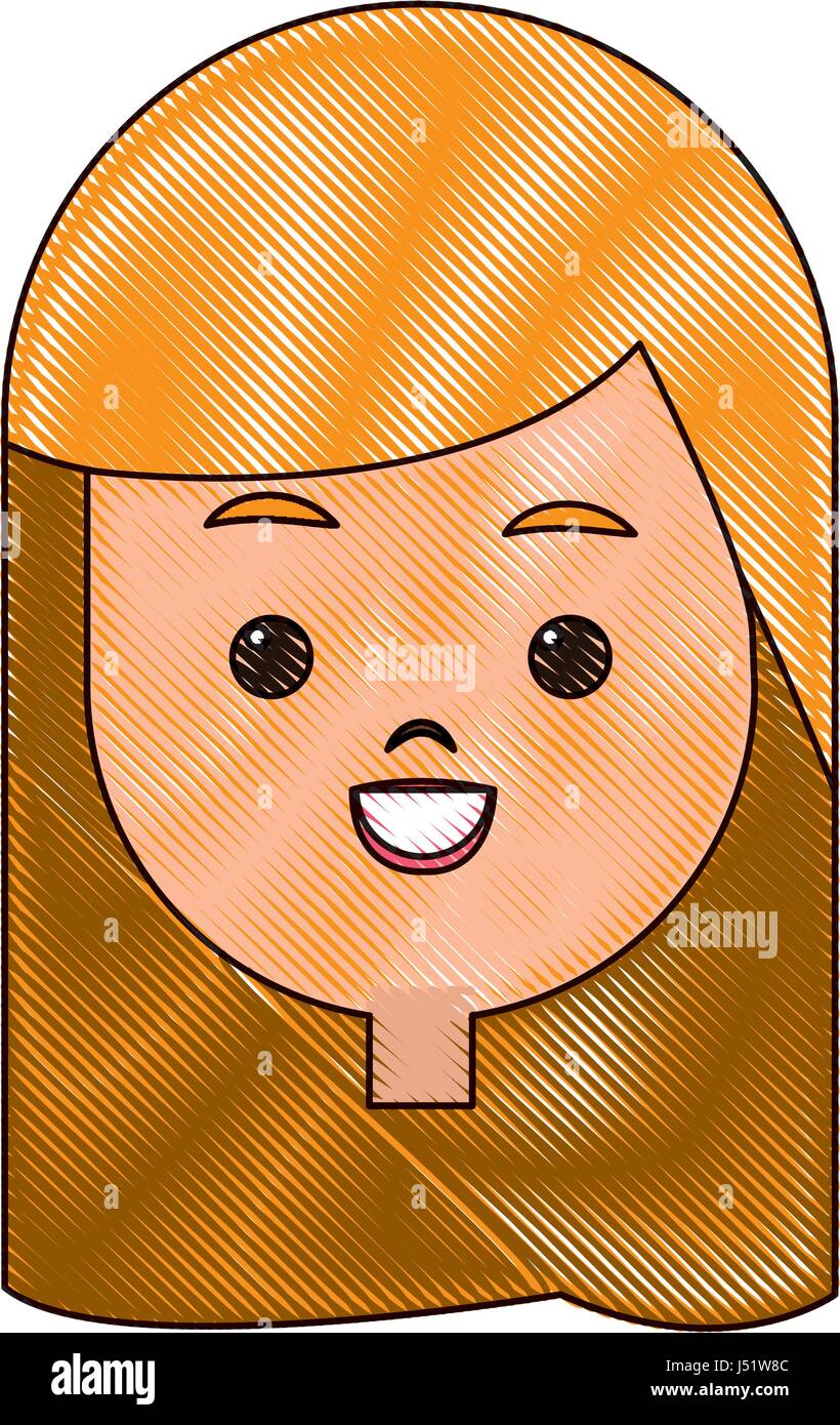 drawing portrait pretty little girl happy Stock Vector Image & Art - Alamy