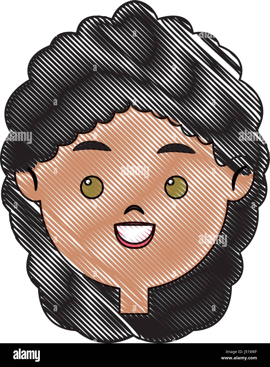drawing portrait pretty little girl happy Stock Vector Image & Art - Alamy