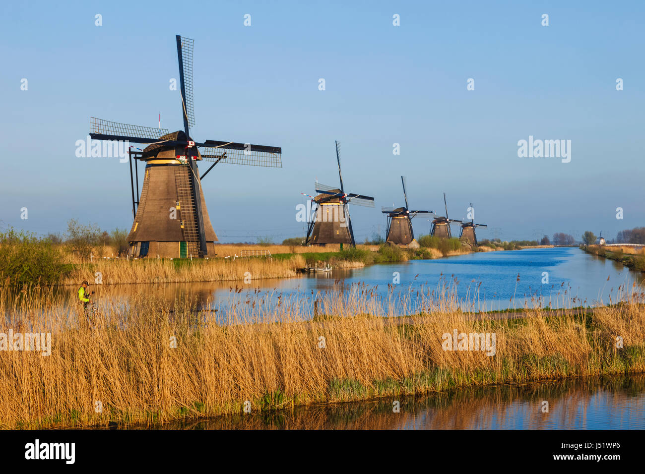 Europe, Netherlands, Alblasserdam, Kinderdijk, Windmills Stock Photo ...