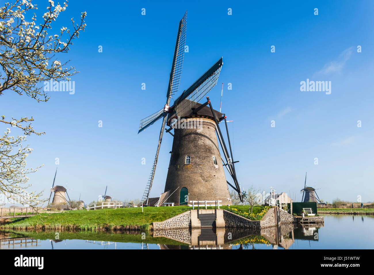 Europe, Netherlands, Alblasserdam, Kinderdijk, Windmills Stock Photo ...
