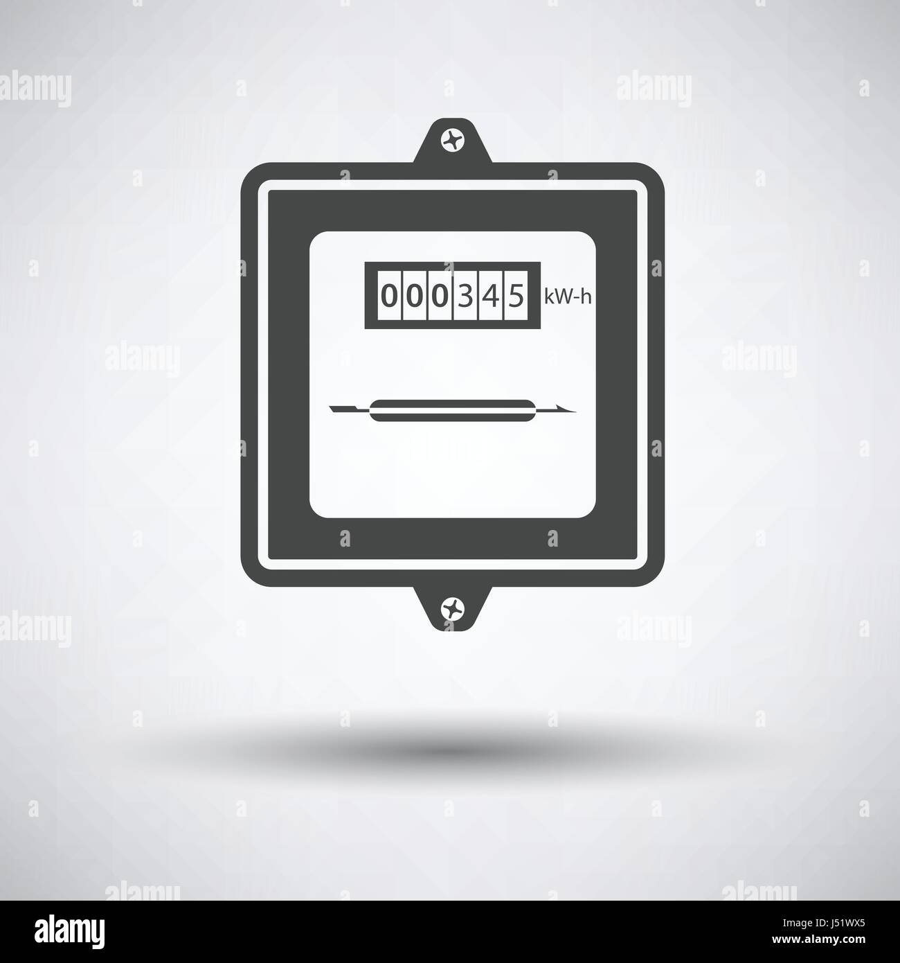 Electric meter icon on gray background, round shadow. Vector ...