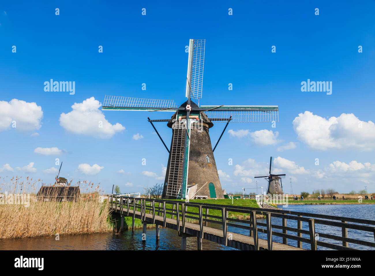 Europe, Netherlands, Alblasserdam, Kinderdijk, Windmills Stock Photo ...