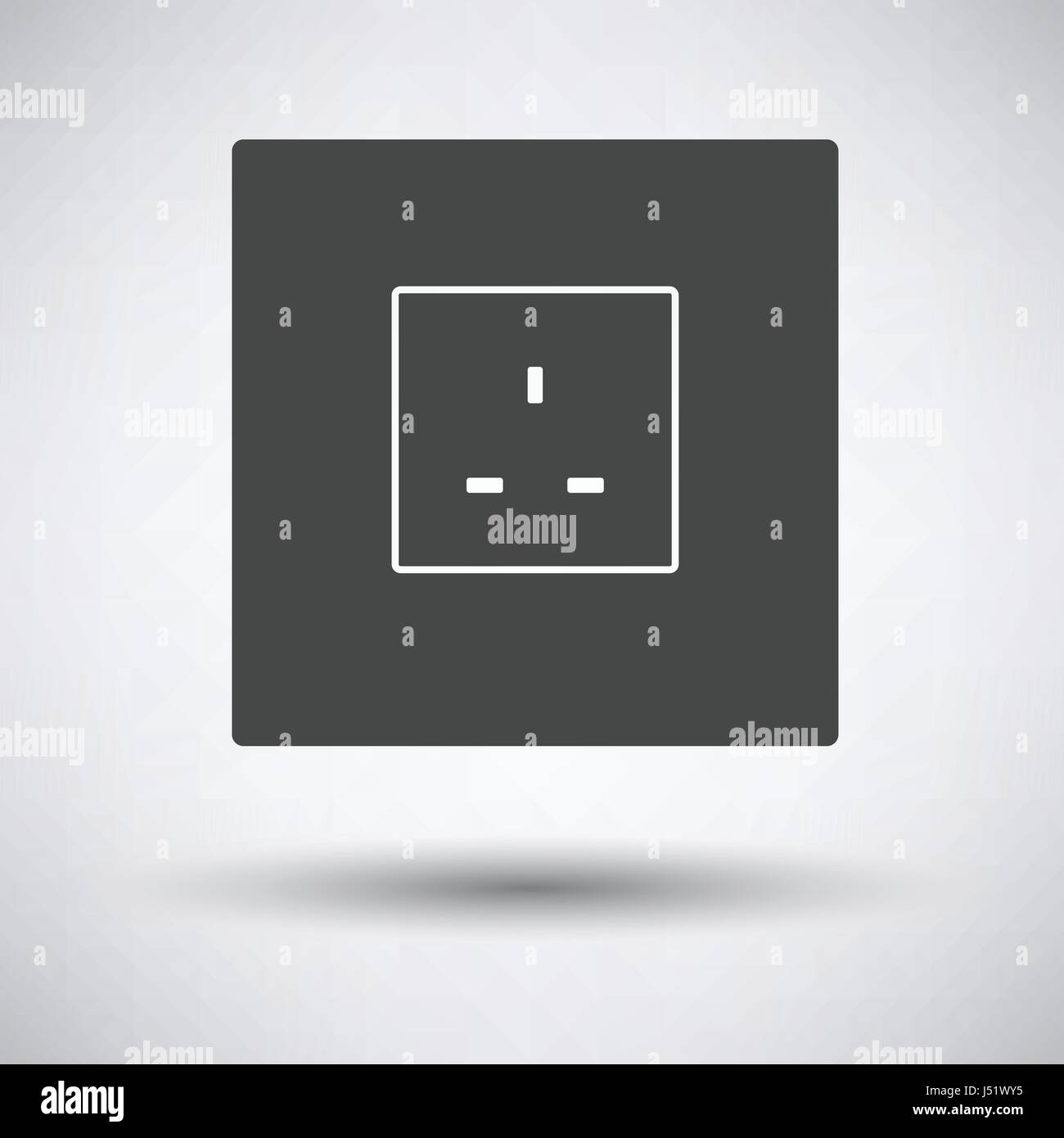 Great britain electrical socket icon on gray background, round shadow ...