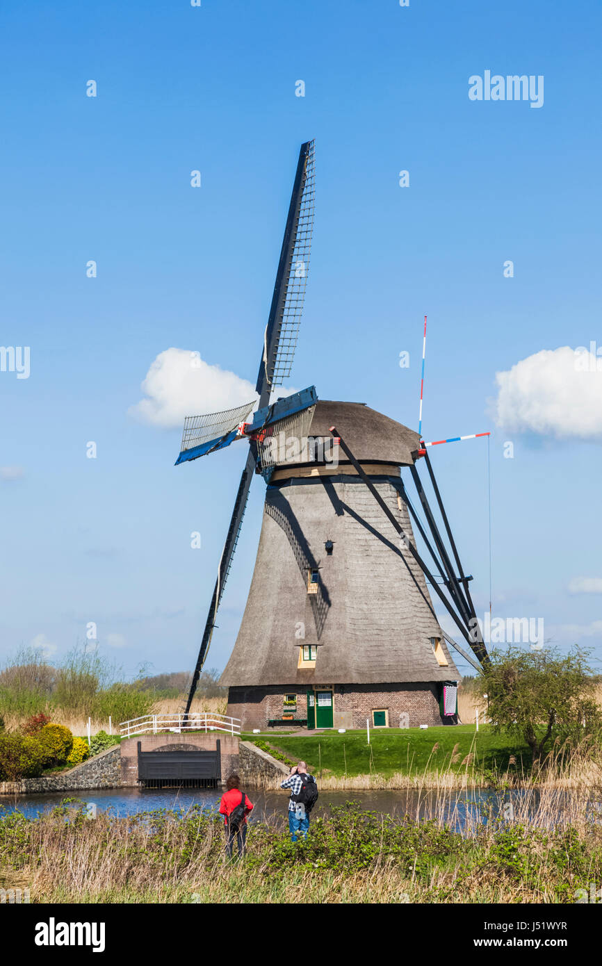 Europe, Netherlands, Alblasserdam, Kinderdijk, Windmills Stock Photo ...