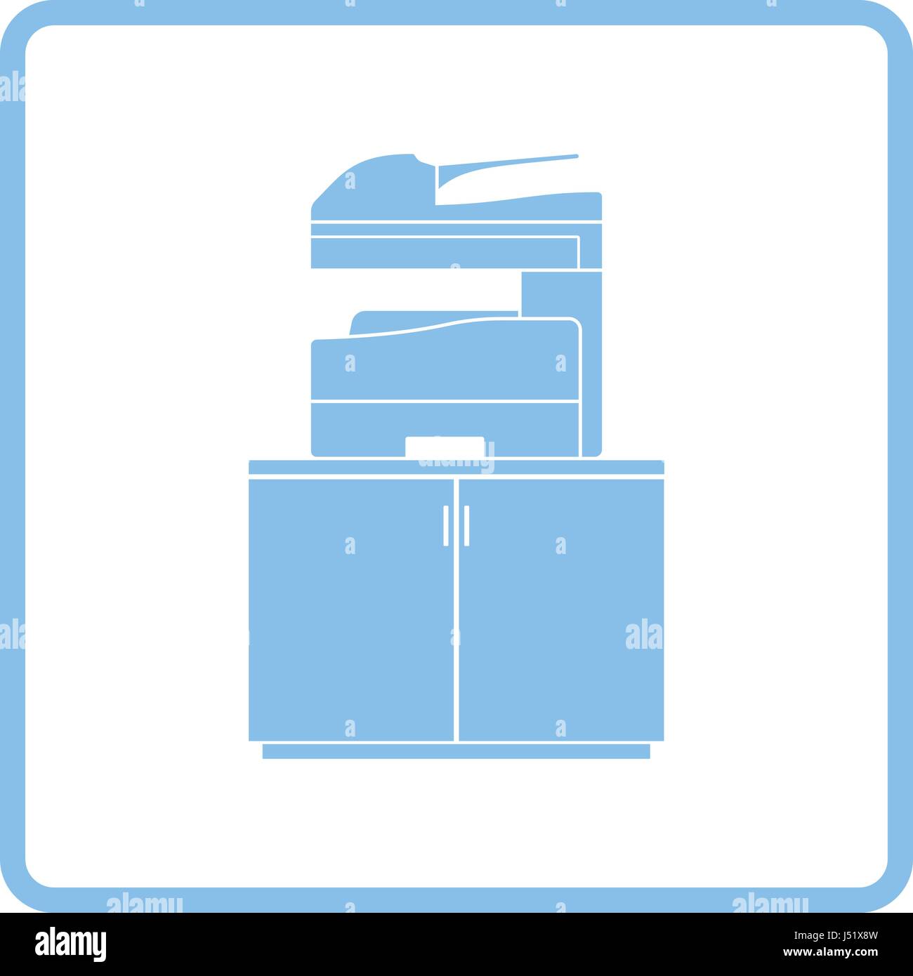 Copying machine icon. Blue frame design. Vector illustration Stock ...