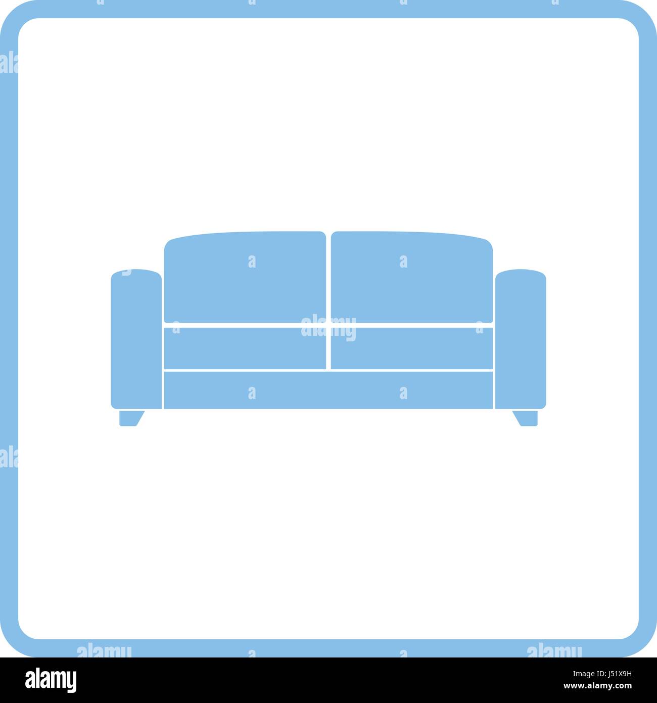 Office sofa icon. Blue frame design. Vector illustration Stock Vector ...