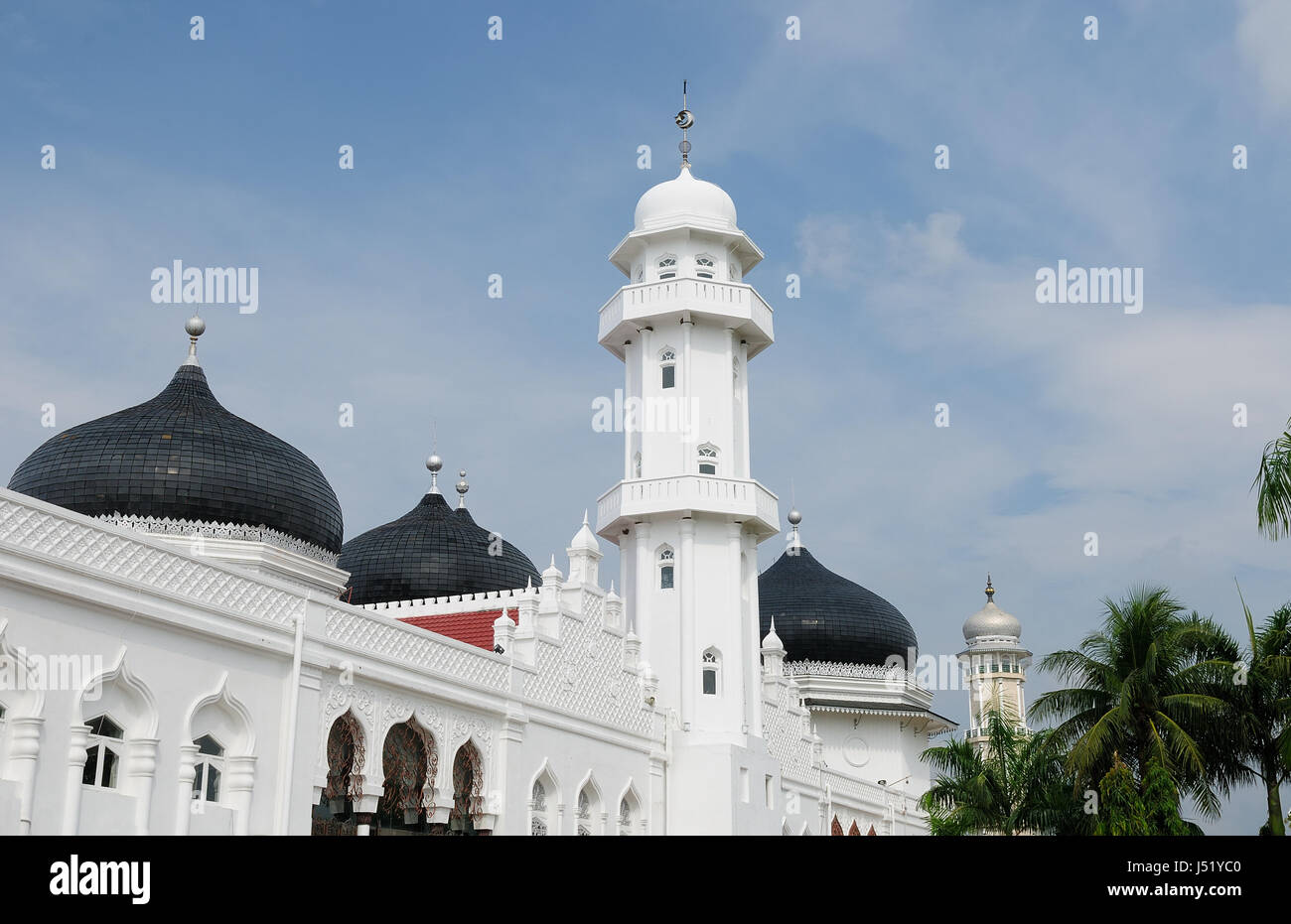 Detail of the Masjid Raya Baiturrahman mosque in Banda Aceh city in ...