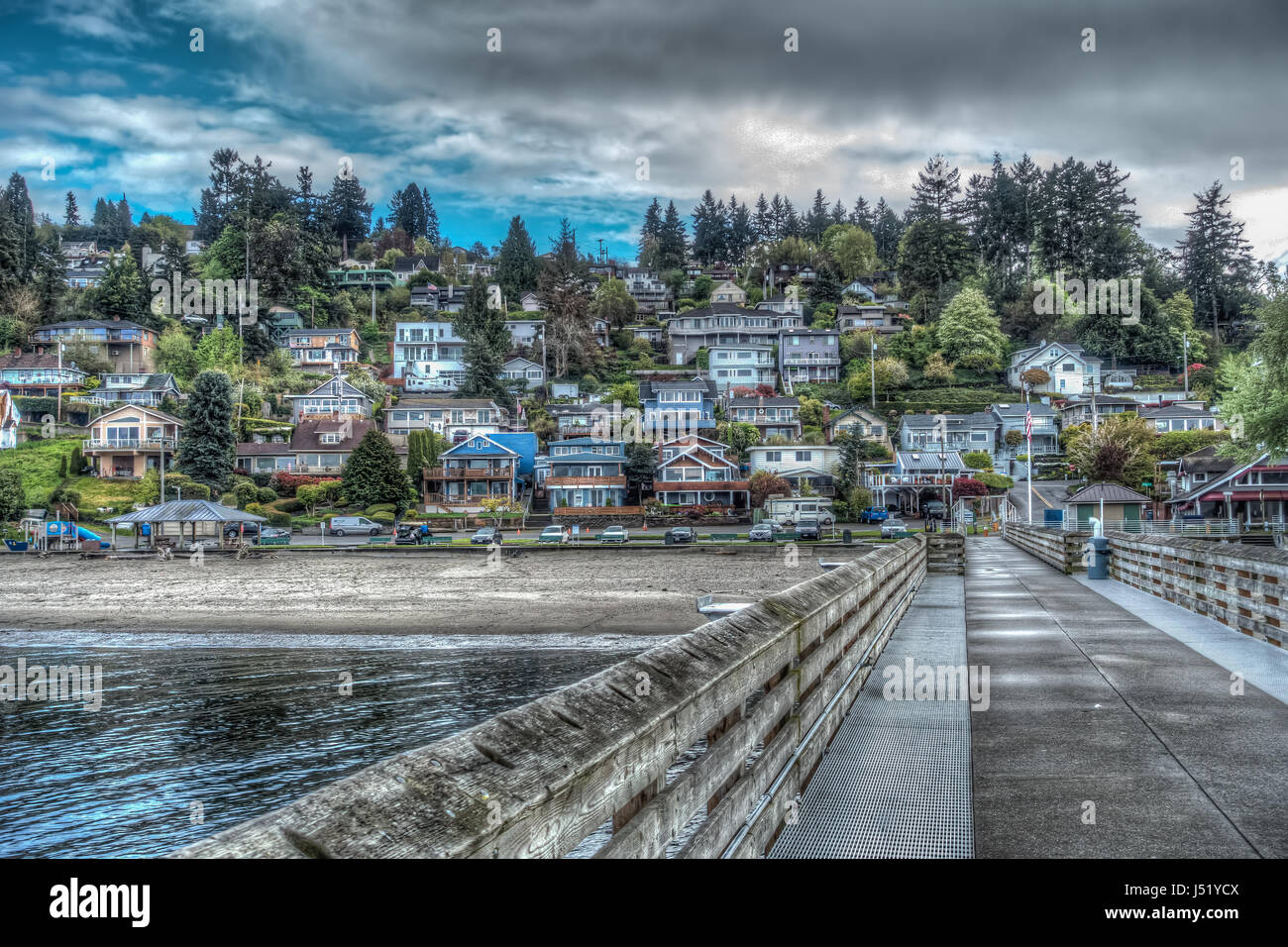 An HDR image of homes in Dash Point, Washington Stock Photo - Alamy