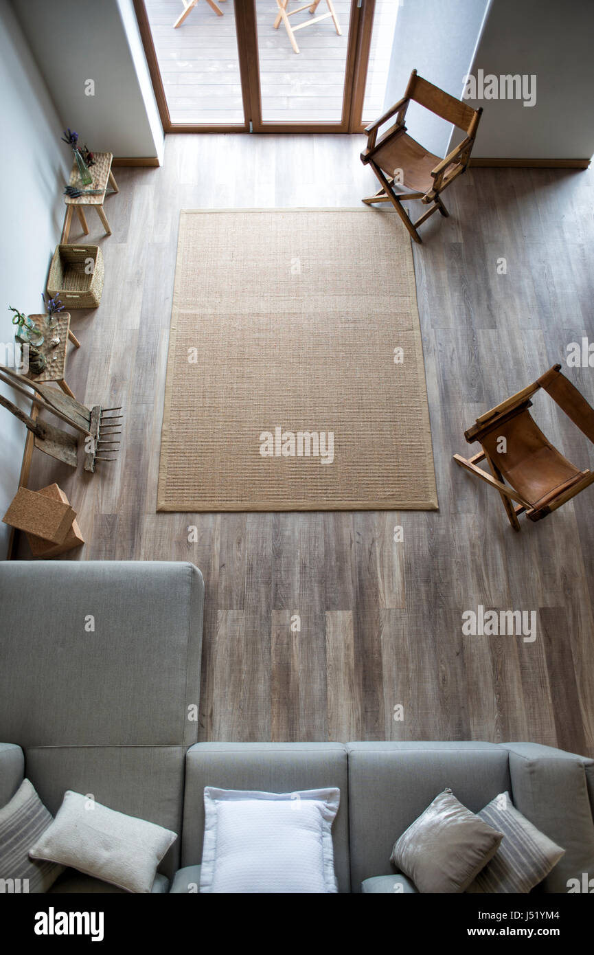 Modern sitting room viewed from above Stock Photo - Alamy
